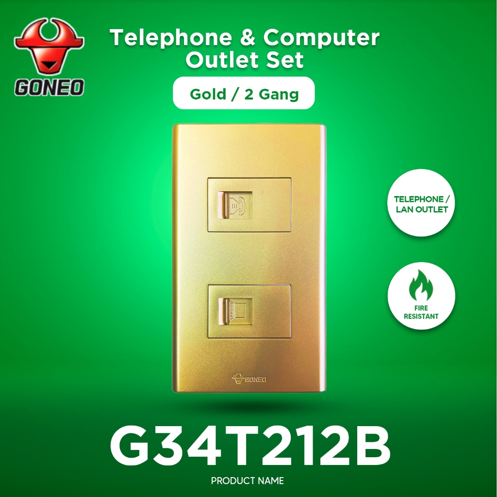 GONEO CAT3/CAT6 Telephone Lan & Outlet socket G34T212B(T6) | Shopee ...