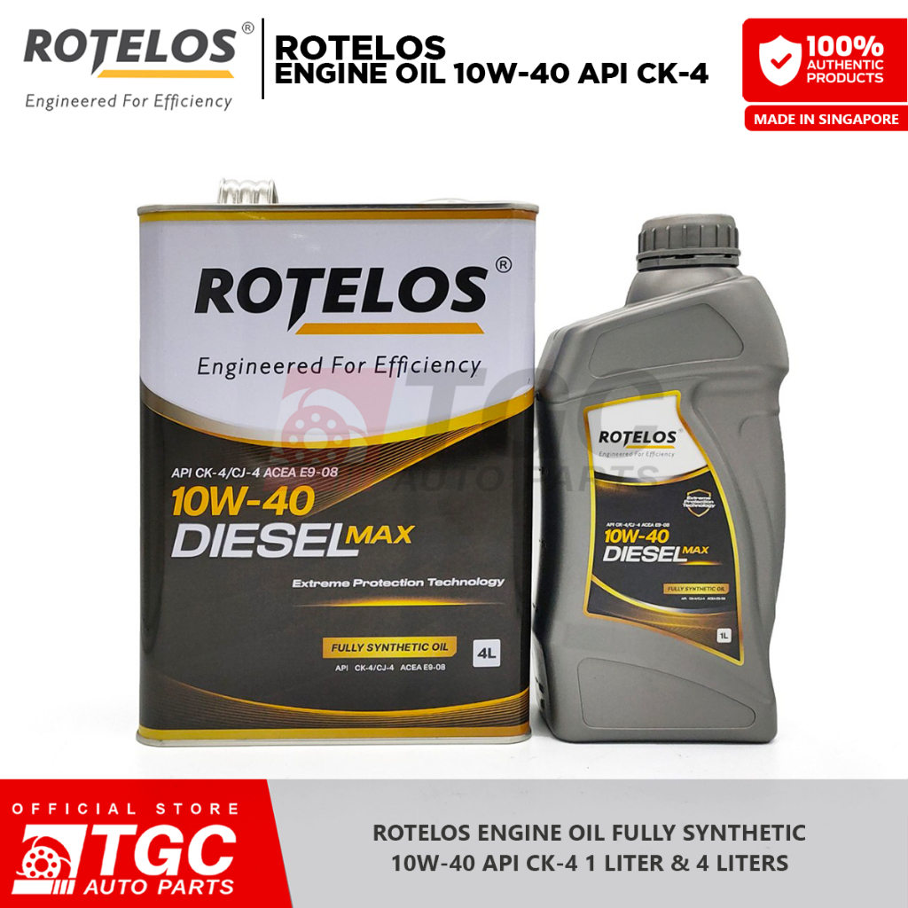 ROTELOS ENGINE OIL FULLY SYNTHETIC 10W-40 API CK-4/CI-4 ACEA E9-08 ...