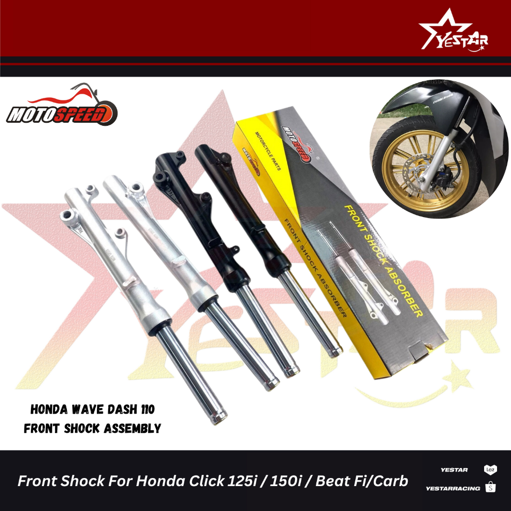 Yestar Racing 1 Pair Front Shock for Honda Click 125i /150i /Beat Fi ...