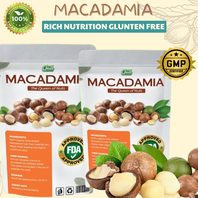 Macadamia Nuts Roasted Green Food Macadamia Healthy Food Rich Nutrition Gluten Free 200g ...