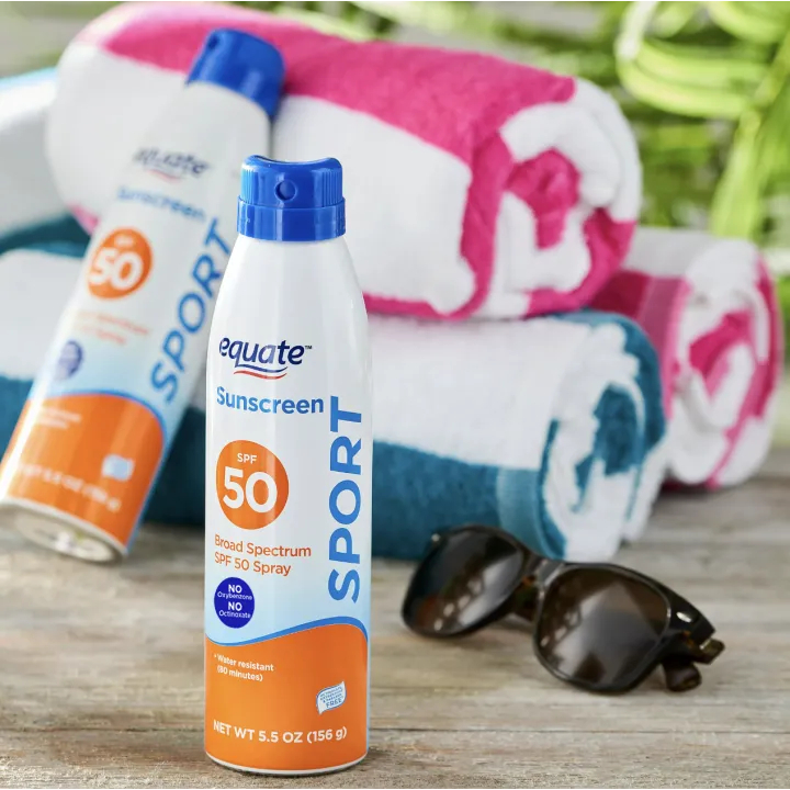 Equate Sport Broad Spectrum Sunscreen Spray, SPF 50, Twin Pack | Shopee ...