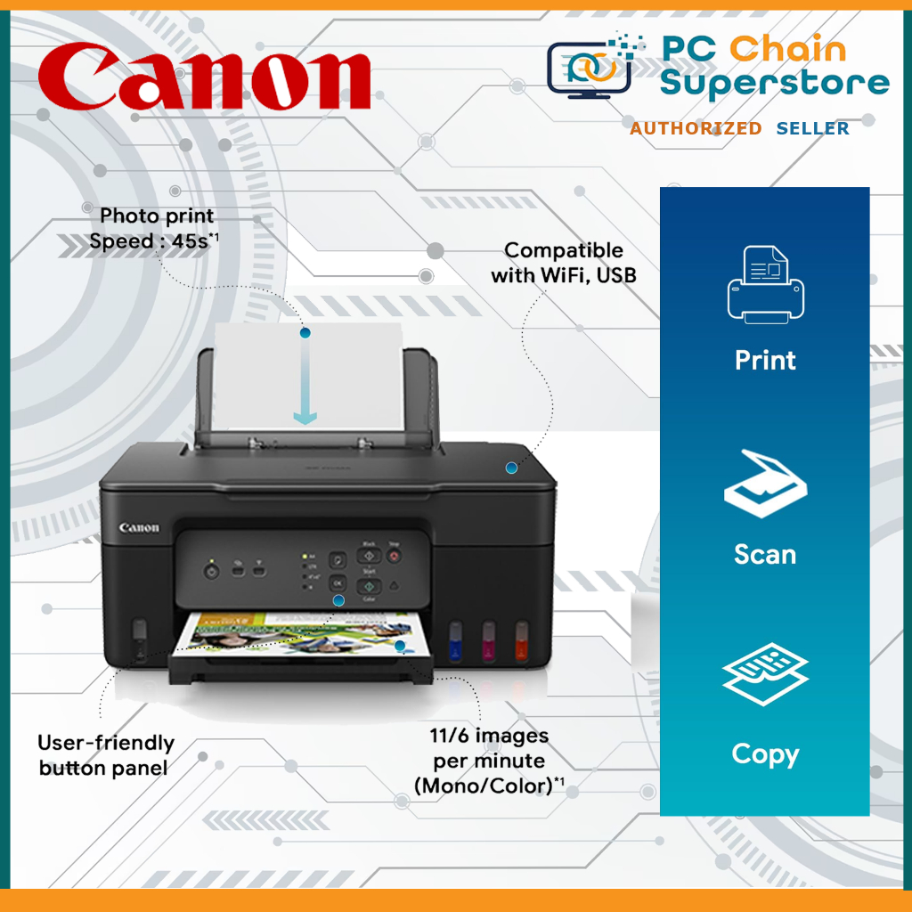 Canon PIXMA G3730 All-in-one (Print, Scan, Copy) Wireless Ink tank ...