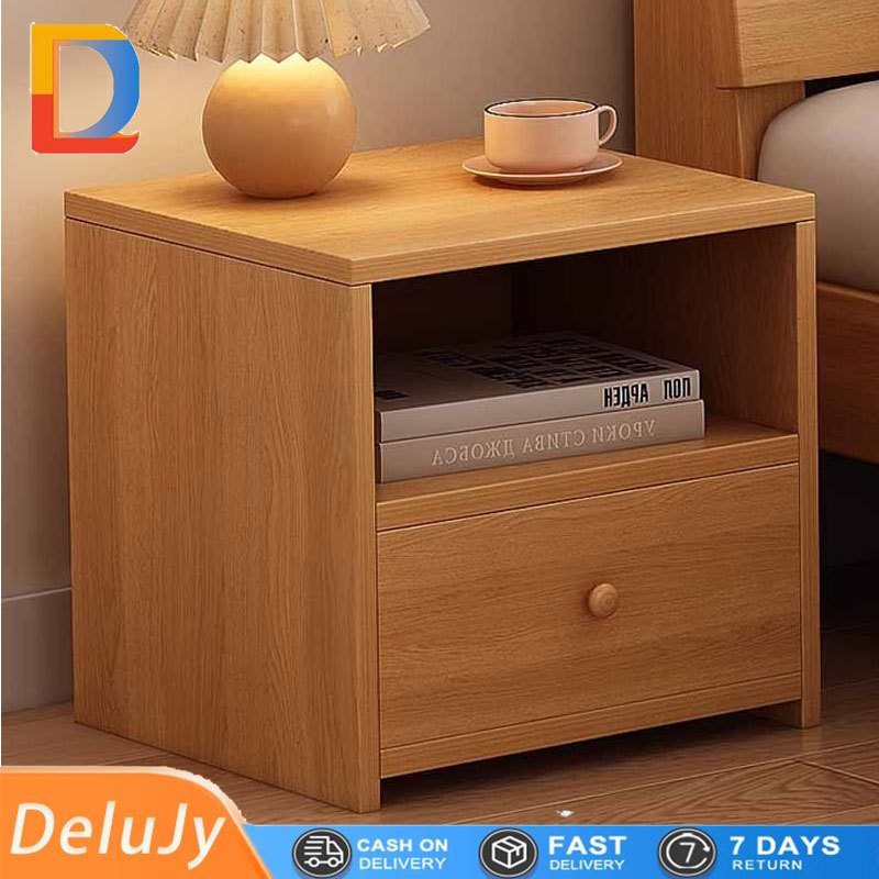 Bedside Table Solid Wood Storage Cabinet Household Bedroom Multi story ...