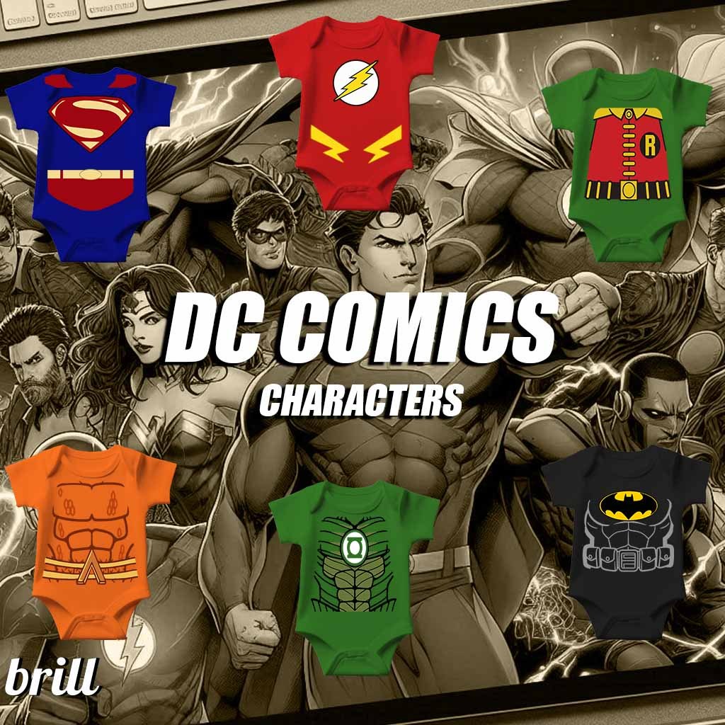 COSTUME BABY ONESIE DC COMICS SUPERMAN GREENLANTERN BATMAN ROBIN FLASH ...