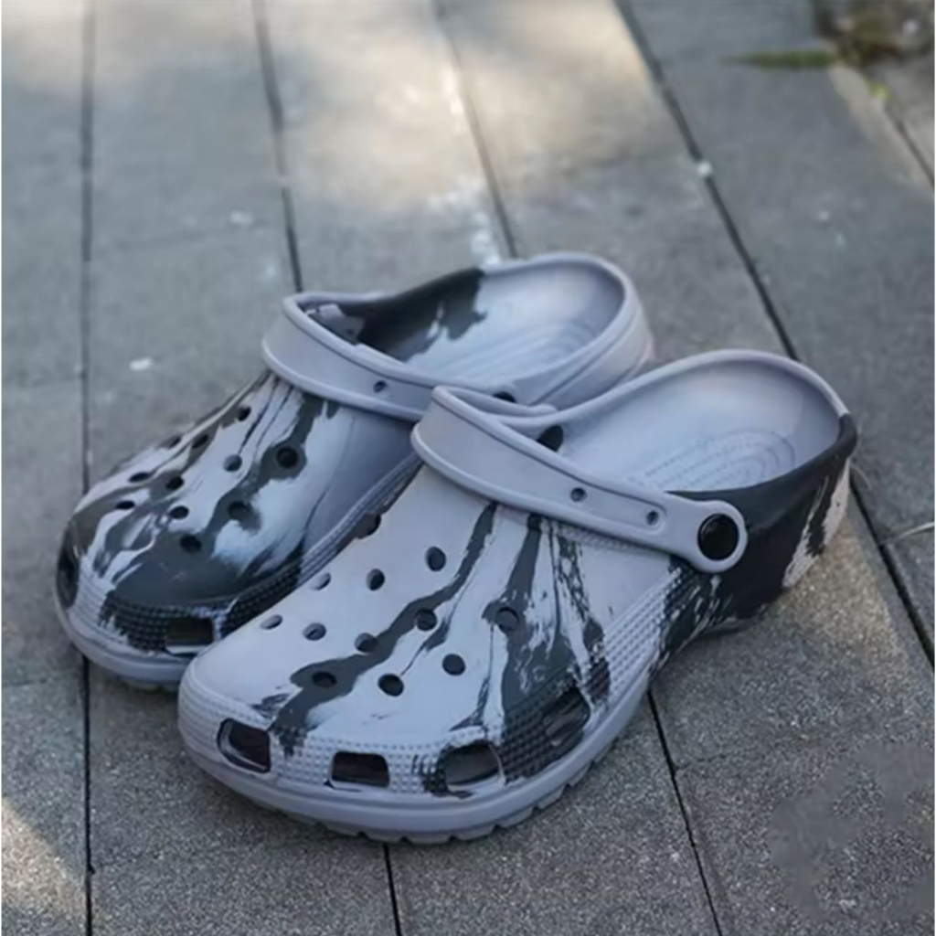 Genuine 100% Crocs classic couple sandals solid color tie dye sandals ...