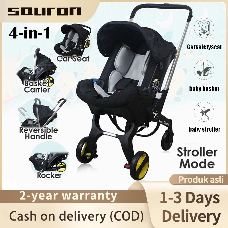 Stroller Car safety seat 4 in 1 two-way portable folding stroller multi ...
