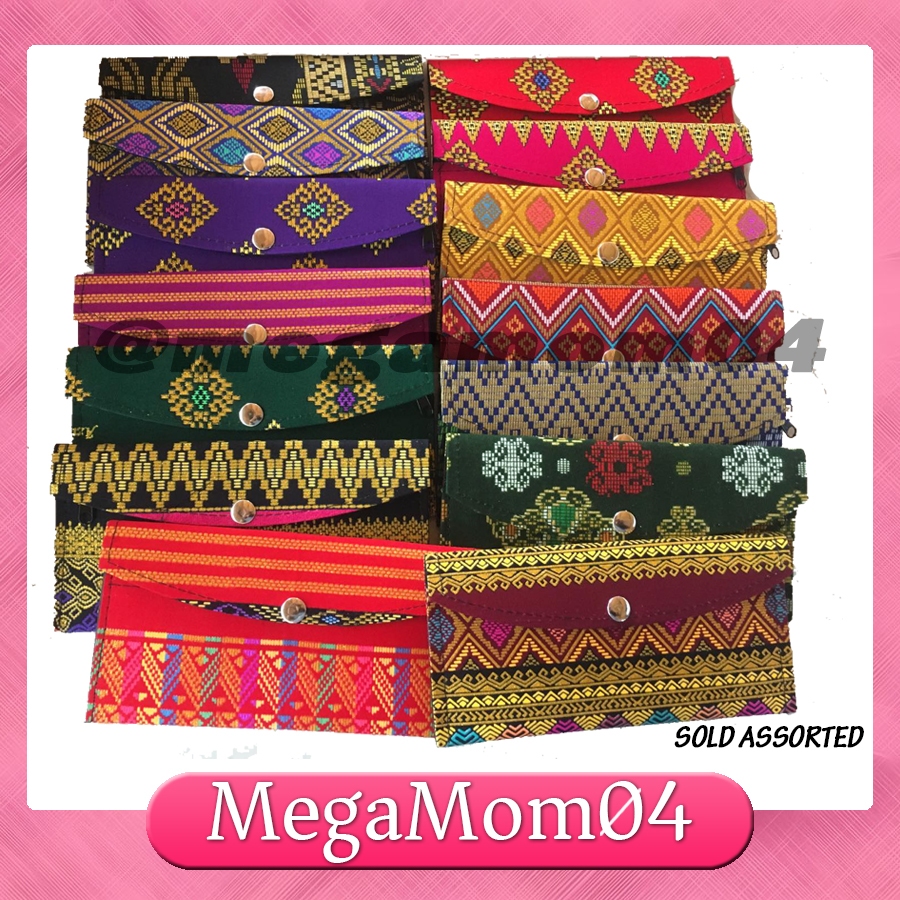 Batik Big Long Paper Wallet with coin compartment Assorted Set of 10 ...