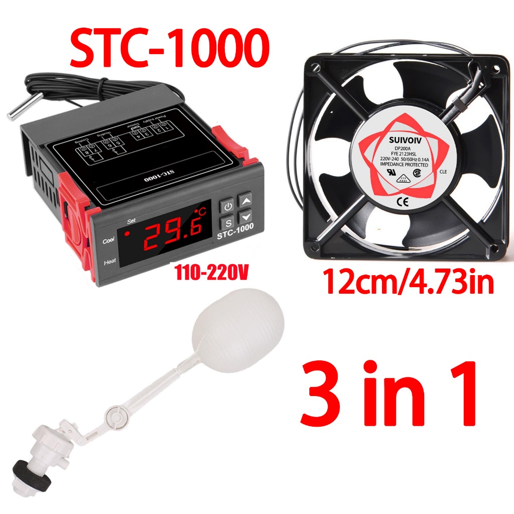3IN1 STC-1000 Thermostat for egg incubator with Blower fan Chicken ...