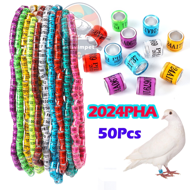 50 Pcs Pigeon Foot Rings PHA 2025 Pigeons ring with Serial number ...