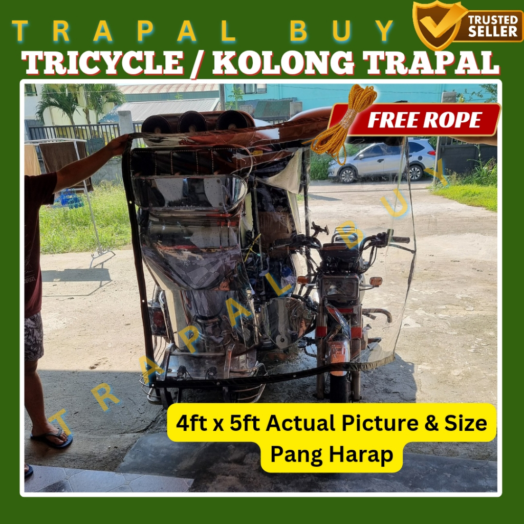 4FT X 5FT TRANSPARENT TRICYCLE KOLONG KOLONG TRAPAL WATERPROOF MAKAPAL ...