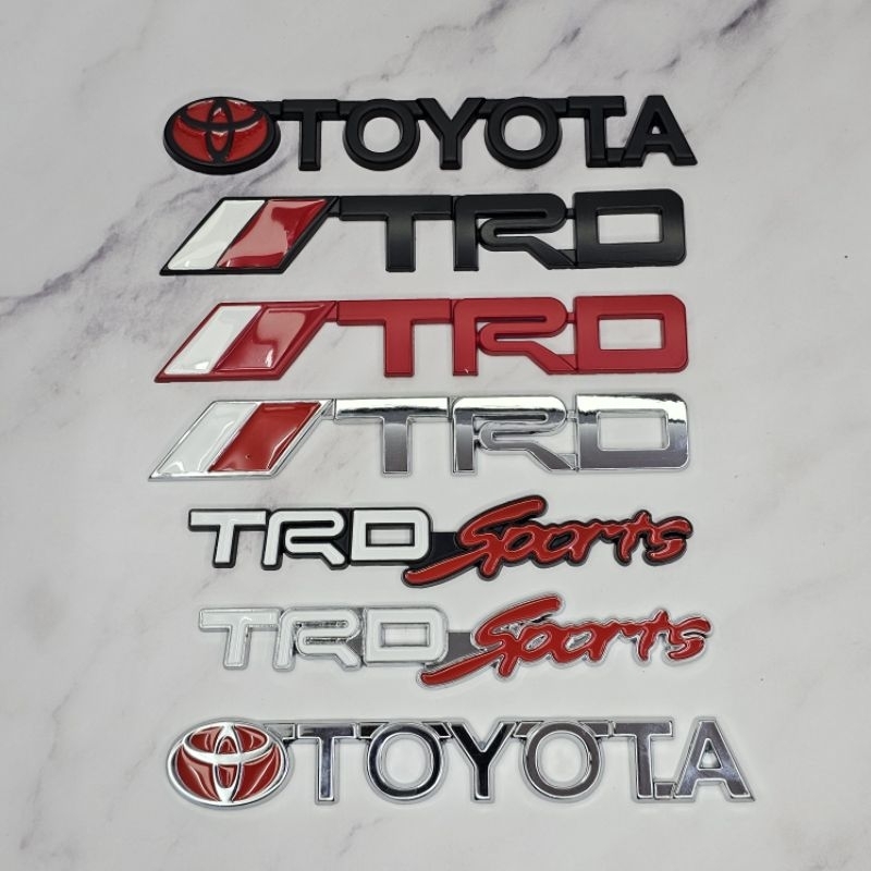 Toyota / trd metal chrome emblem sticker car decoration | Shopee ...