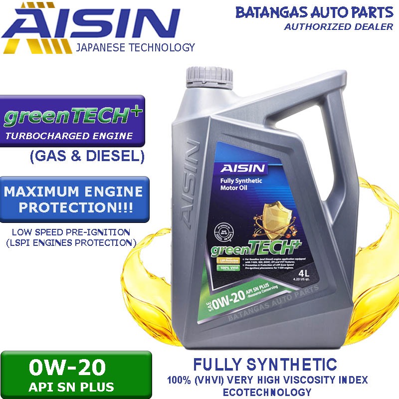 AISIN 0W-20 FULLY SYNTHETIC OIL HYBRID 1 GALLON Maximum Protection | Shopee Philippines