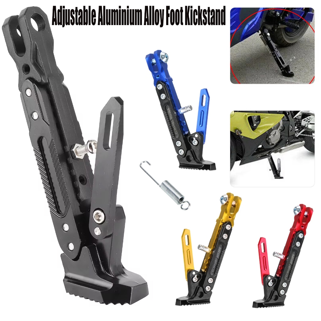 CNC FULL ALUMINUM ALLOY SIDE STAND / ADJUSTABLE FOOT KICKSTAND ...