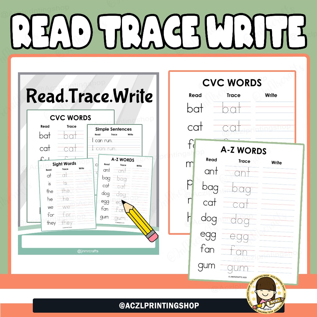 READ TRACE AND WRITE TRACING WOKRSHEET | Shopee Philippines