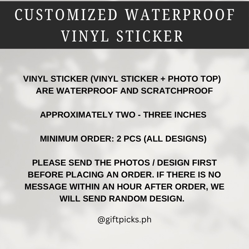 Customized Waterproof Vinyl Sticker (Waterproof & Scratchproof ...