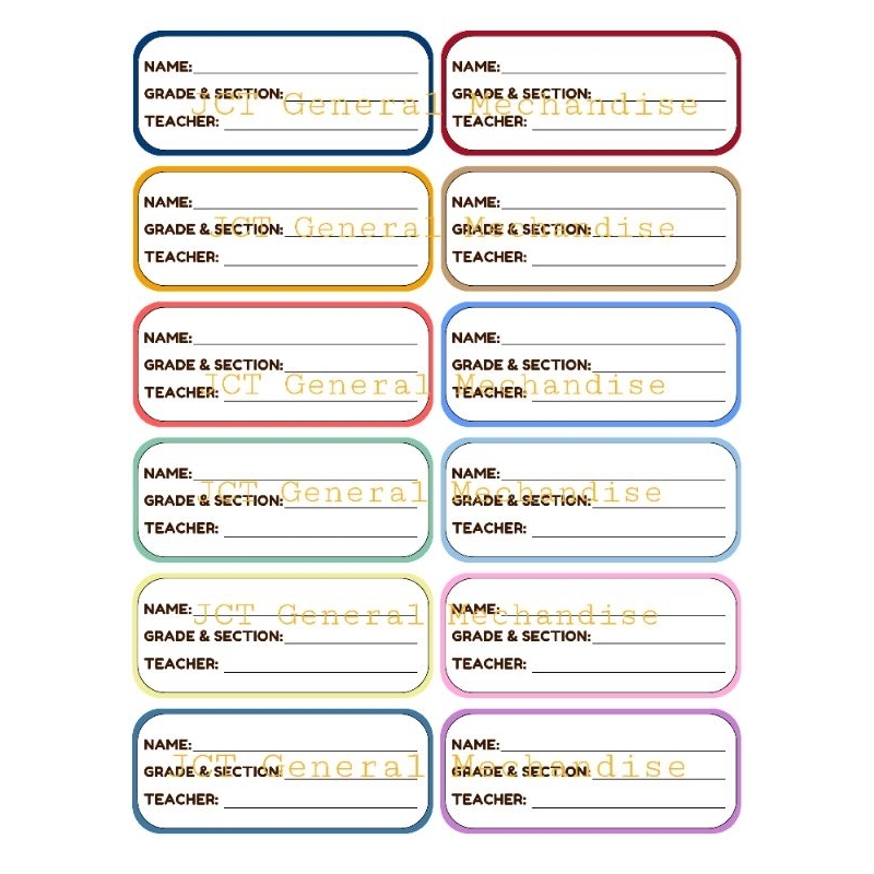 NAME STICKER LABEL (Notebooks) | Shopee Philippines