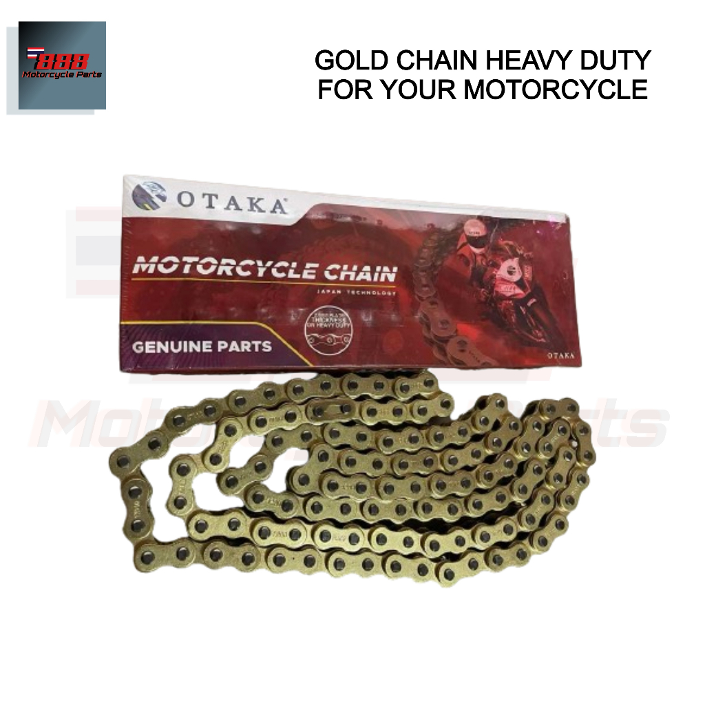 Gold Chain Heavy Duty for your Motorcycle 428H 110L/120L132L | Shopee ...