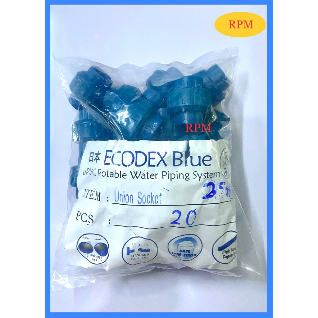 Ecodex PVC Blue Union Patente 3/4" ( 25mm ) ( 20pcs ) | Shopee Philippines