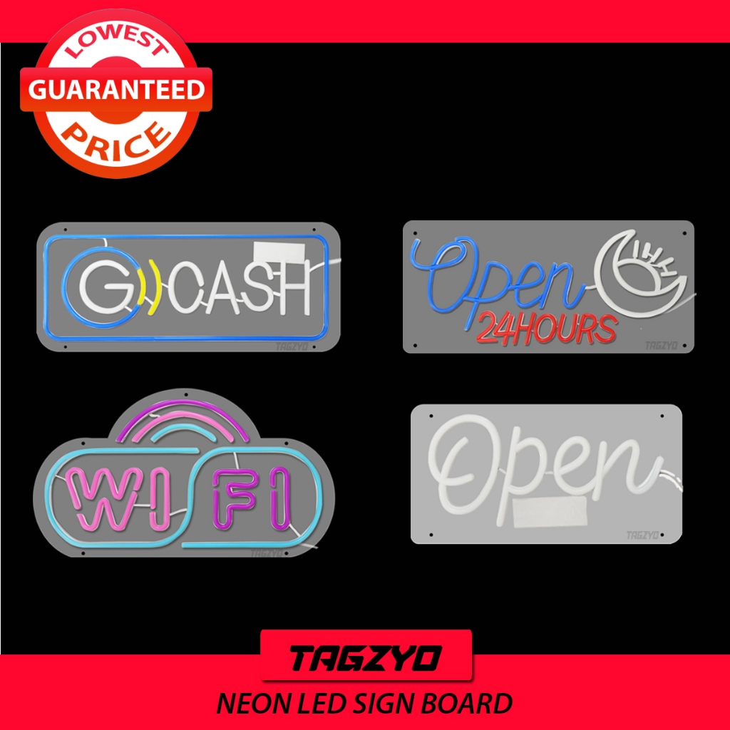 LED Sign Neon Light for Business GCash | Open 24 hours | Wifi | Open ...