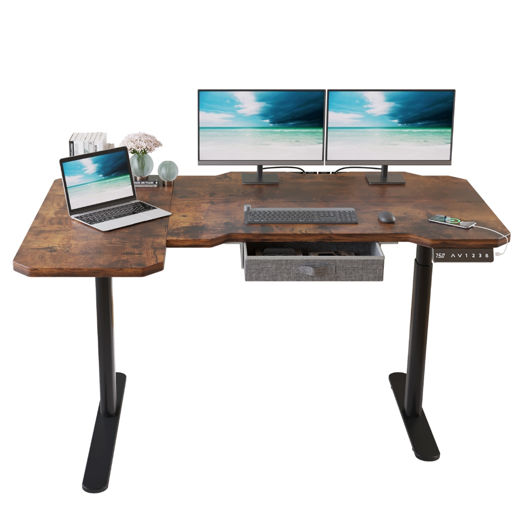 Mxtark 59 inches 1.5M L Shape Electric Standing Desk Dual Motors ...