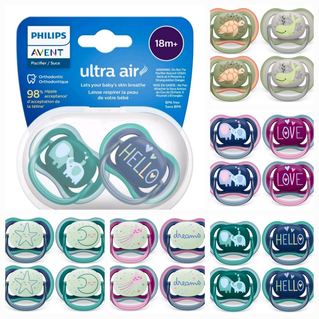 Philips Avent MADE IN NETHERLANDS Ultra Air Orthodontic Pacifier Day or ...