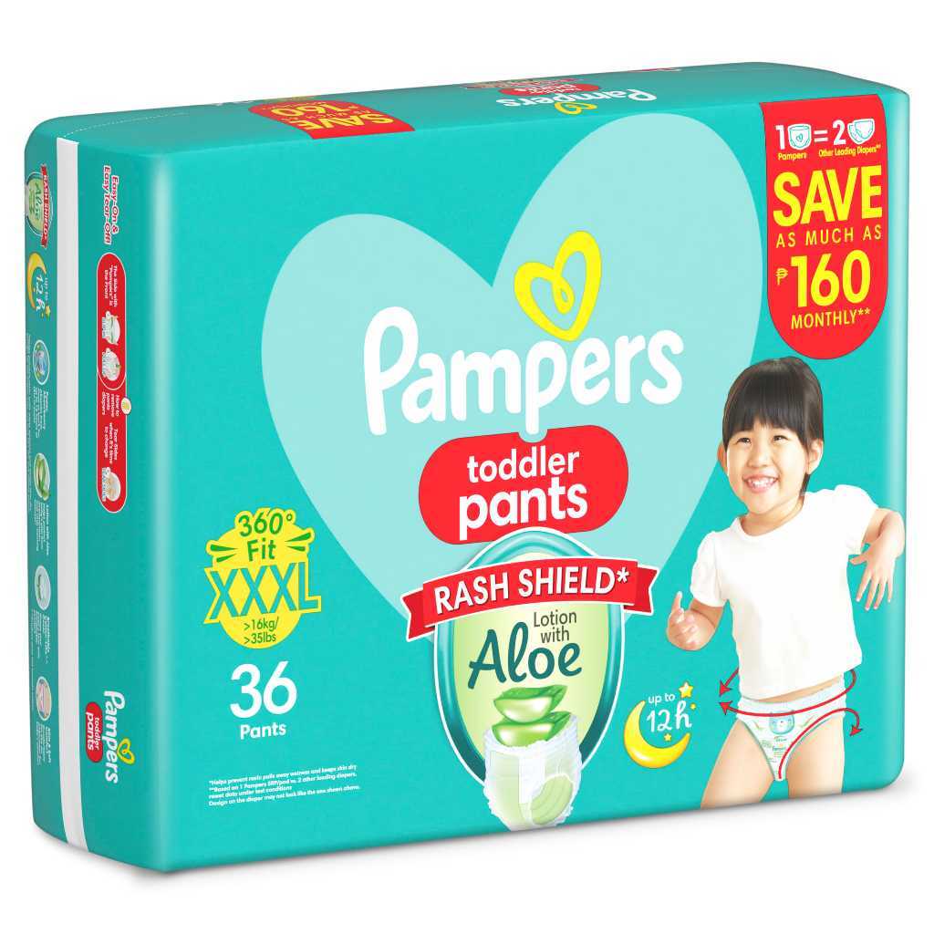 Pampers Baby Dry Pants Diapers with Rash Shield XXXL 36s x 2 packs (72 ...