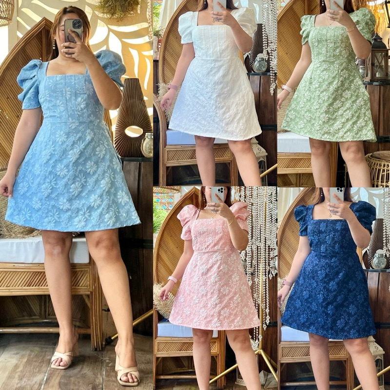FELICITY ELEGANT EMBOSSED MINI DRESS PLUS SIZE L-2XL BY ...