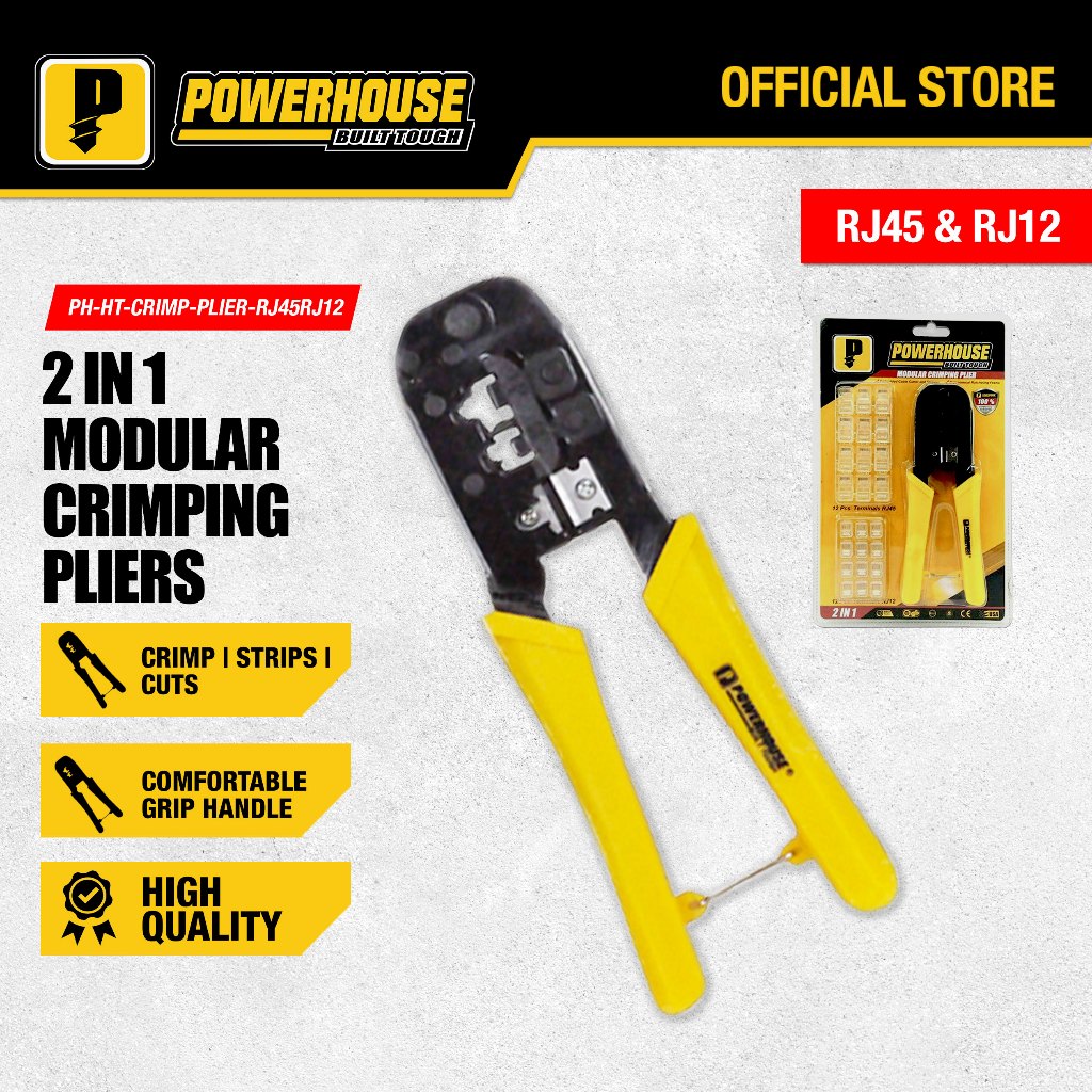 Powerhouse 2 IN 1 Modular Crimping Pliers RJ45 & RJ12 PHHT | Shopee ...