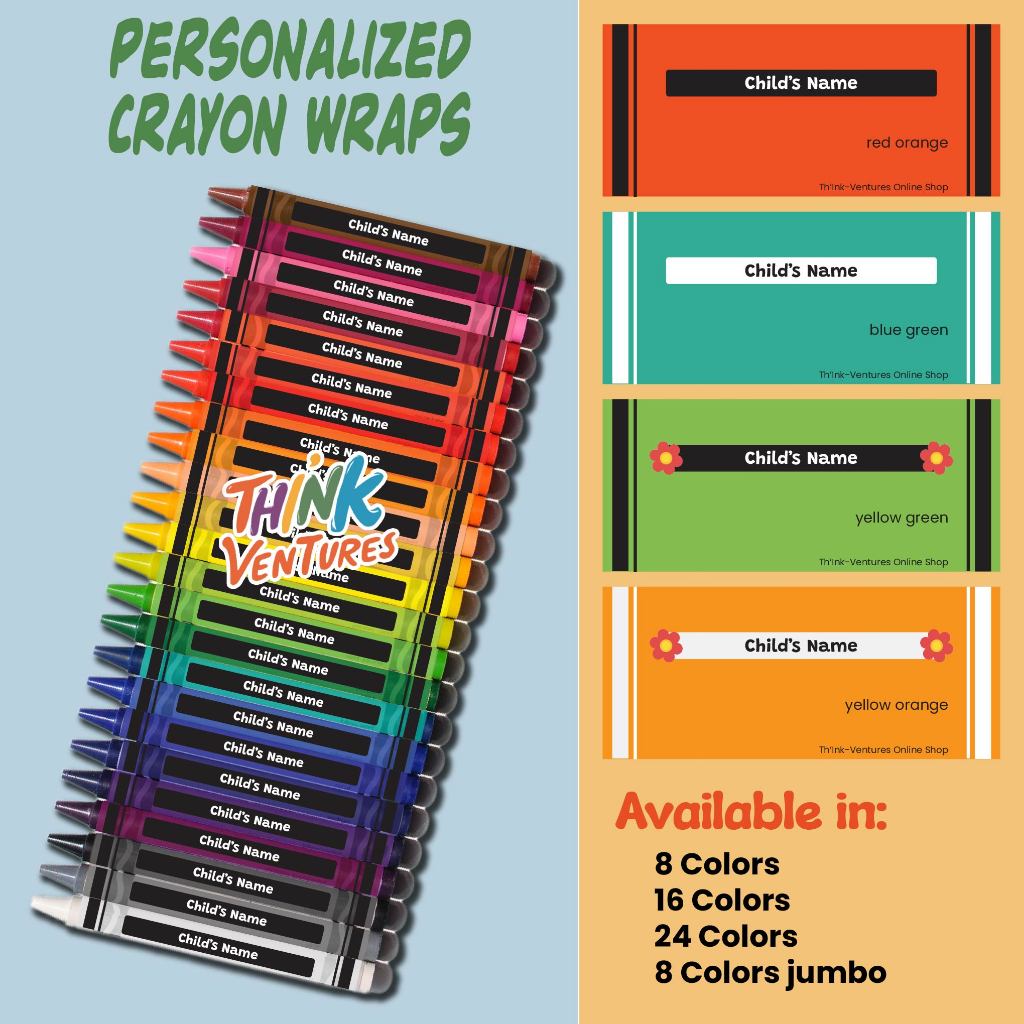 Label and Organize All Your Kids' Crayons with Personalized Crayon ...