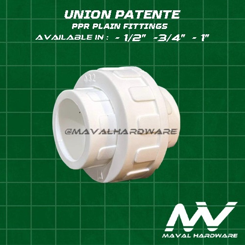 (BUNDLED-10PCS) - PPR Fittings - Union Patente - 1/2" (20mm) , 3/4 ...