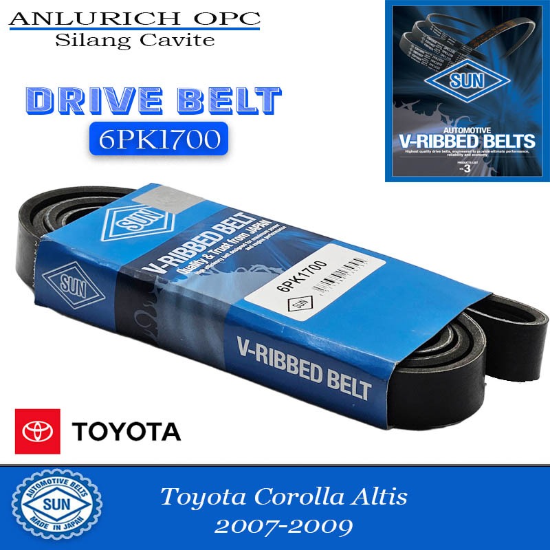 DRIVE BELT TOYOTA COROLLA ALTIS 3ZZ/ 1ZZ 2008-2010 6PK1700 SUN | Shopee ...