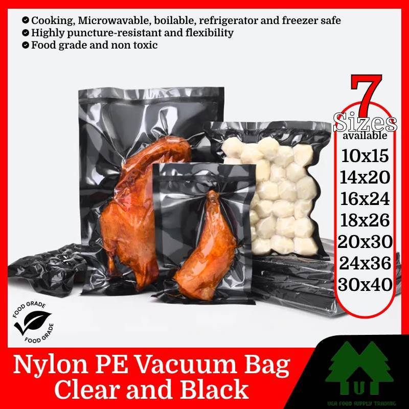 Nylon PE Vacuum Plastic Bag Transparent and Black 100pcs per pack ...