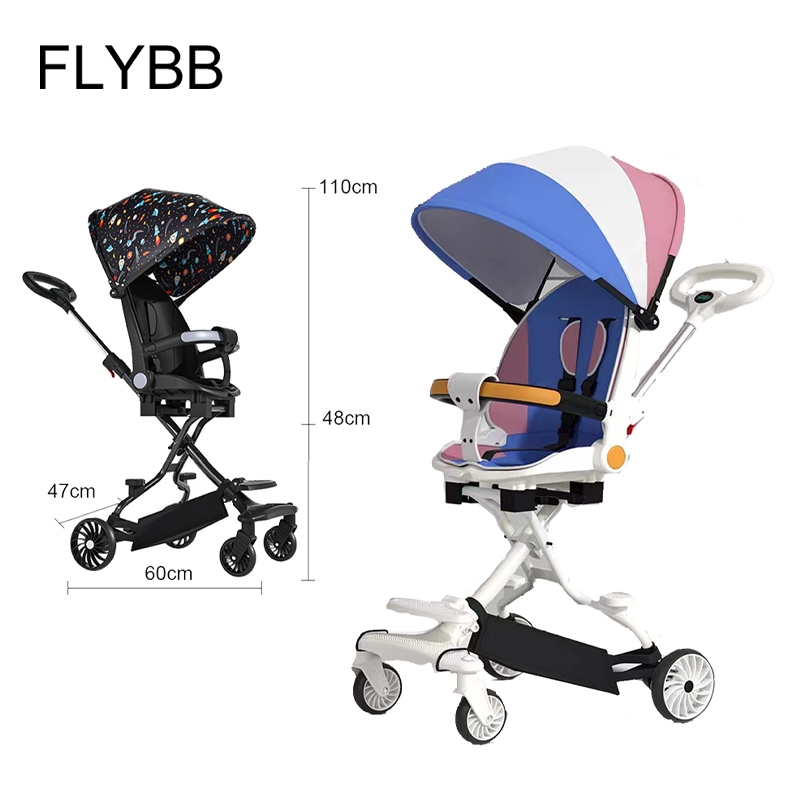 FLYBB Baby Stroller 360 Rotating Portable Light Weight Two-Way Sit And ...