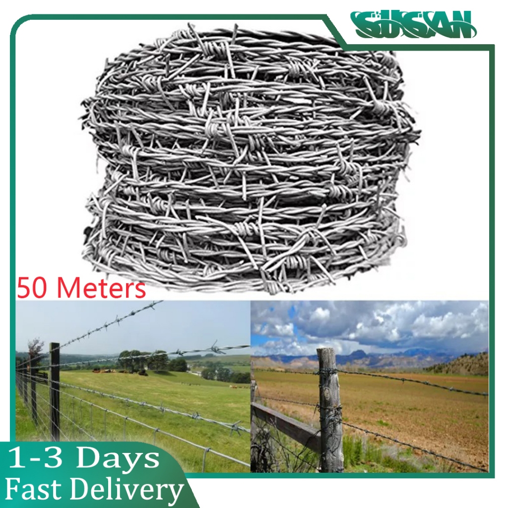 20//100 Meters Iron Barbed Wire Roll Fence Barbed Wire Anti-climb ...