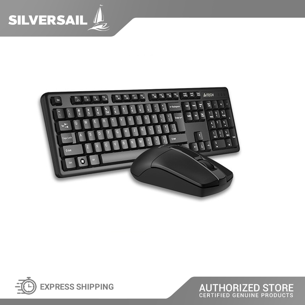 A4tech 3330N Wireless Keyboard and Mouse Black | Shopee Philippines