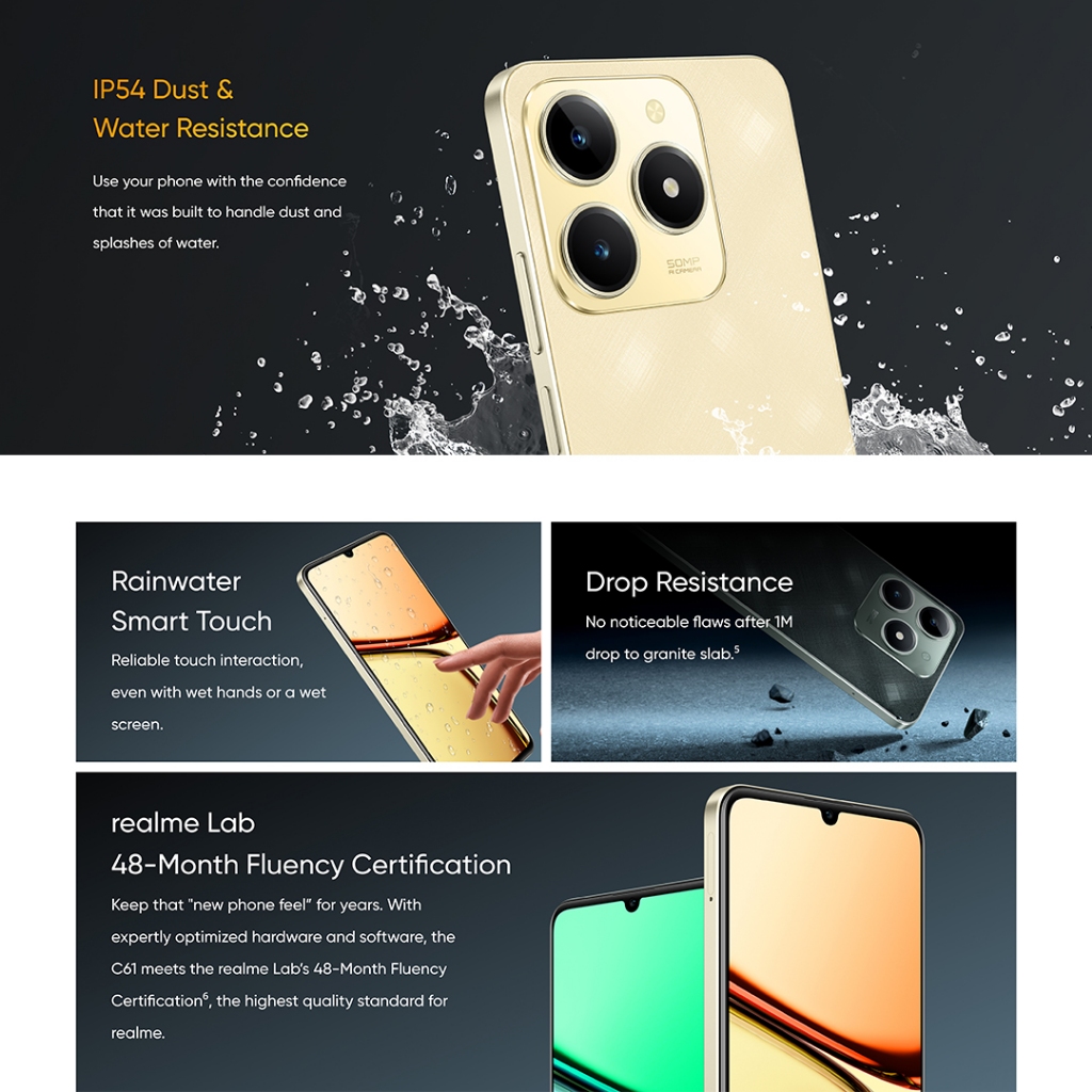 realme C61 Smartphone | 6GB+128GB / 8GB+256GB | Unisoc T612 Processor ...