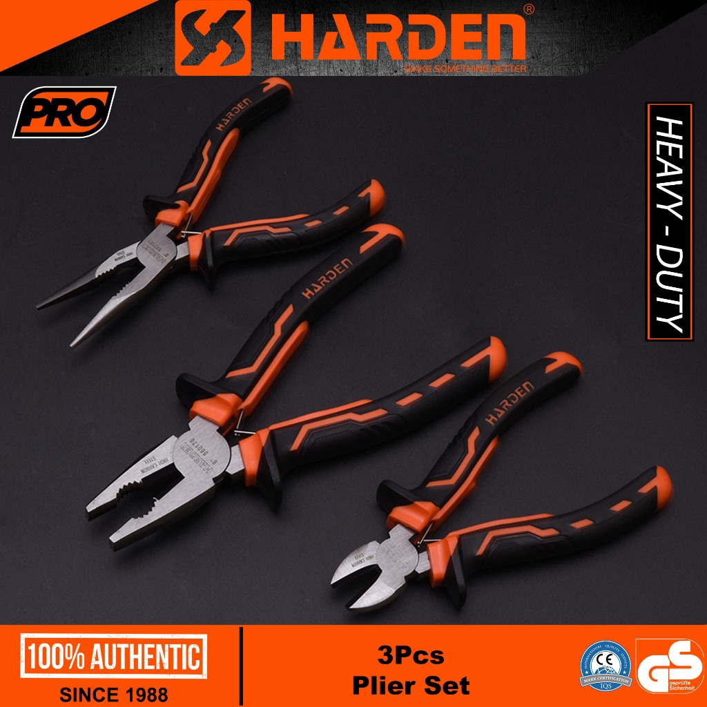 HARDEN 560179 - 3Pcs Plier Set (HEAVY DUTY) | Shopee Philippines