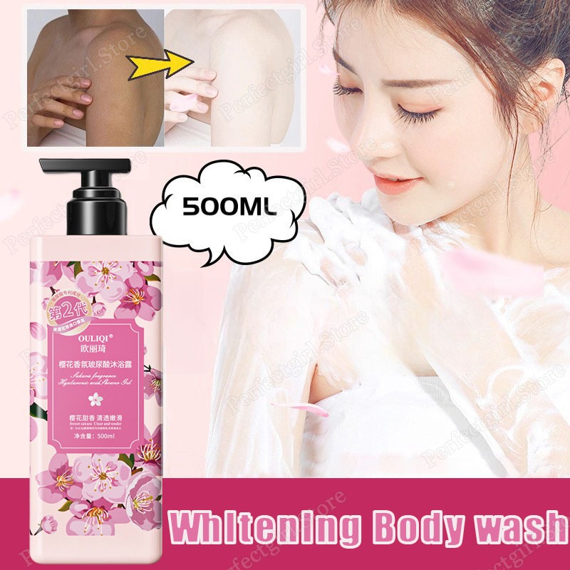 500ML Sakura Whitening Body Wash Cherry Blossom Lasting Fragrance ...