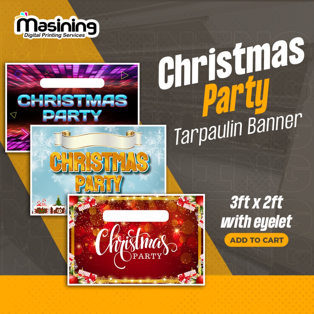 Christmas Party Tarpaulin Banner 3ft x 2ft | Shopee Philippines