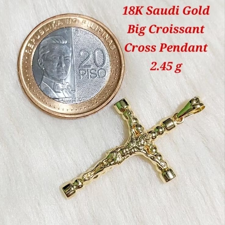 ️ONHAND 18K Saudi Gold BIG CROISSANT PENDANT (nasasangla) | Shopee ...