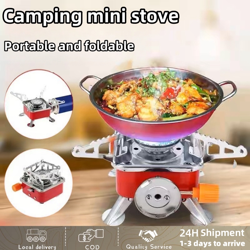 Portable butane gas stove Square mini Camping Stove Outdoor Folding ...