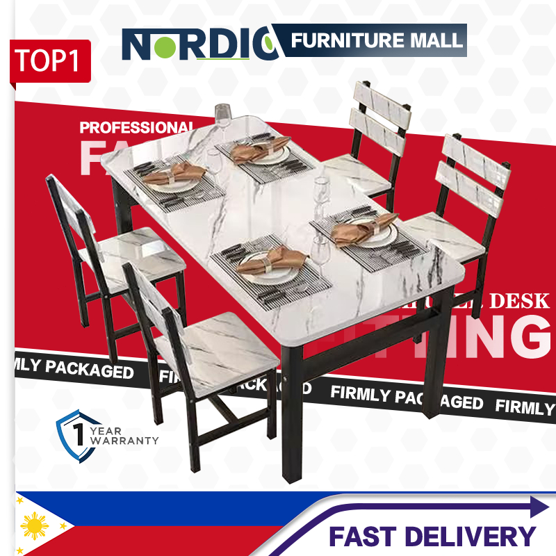 𝙃𝙊𝙏 𝘿𝙀𝘼𝙇𝙎 Dining Table Set With 4 Chair Modern Simple Home Dining Table ...