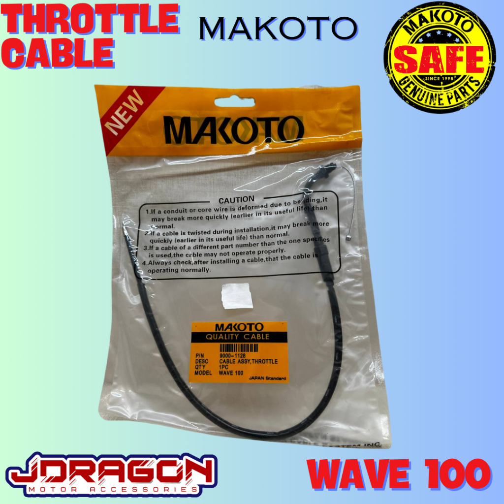 MAKOTO THROTTLE CABLE (WAVE 100) | Shopee Philippines