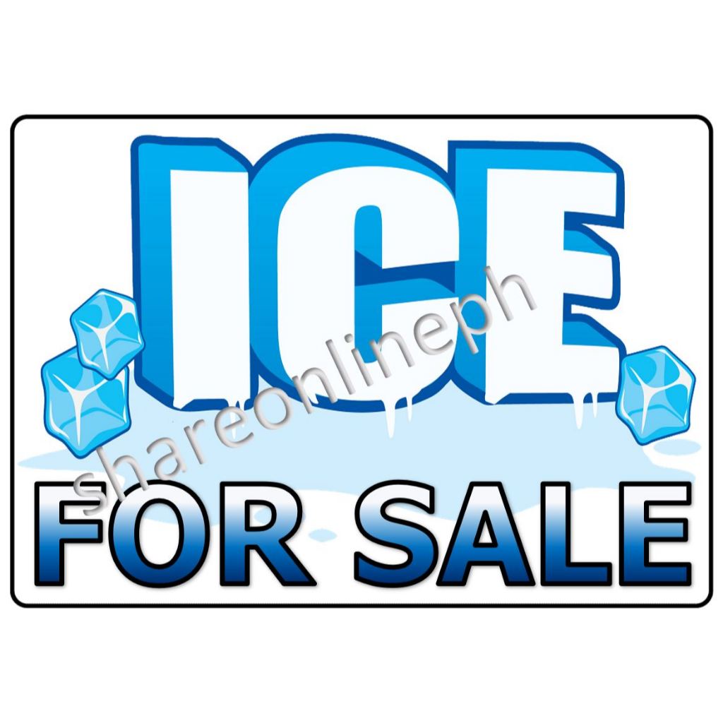 Ice For Sale Ice Cubes Signage Signboards Stickers Wall Design | Shopee ...
