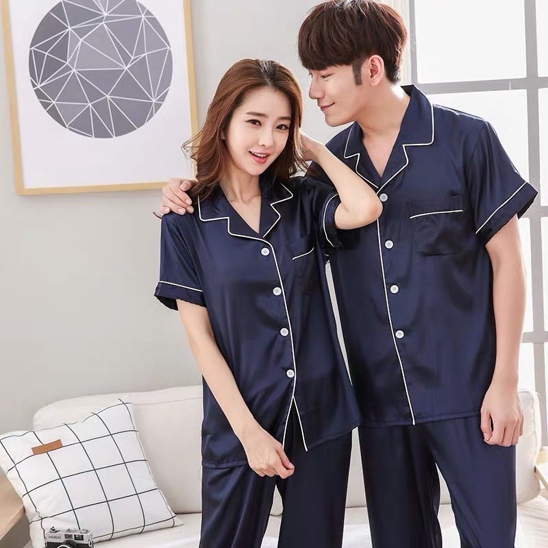 Korean silk short sleeve plain comfortable terno pajamas/sleepwear for ...