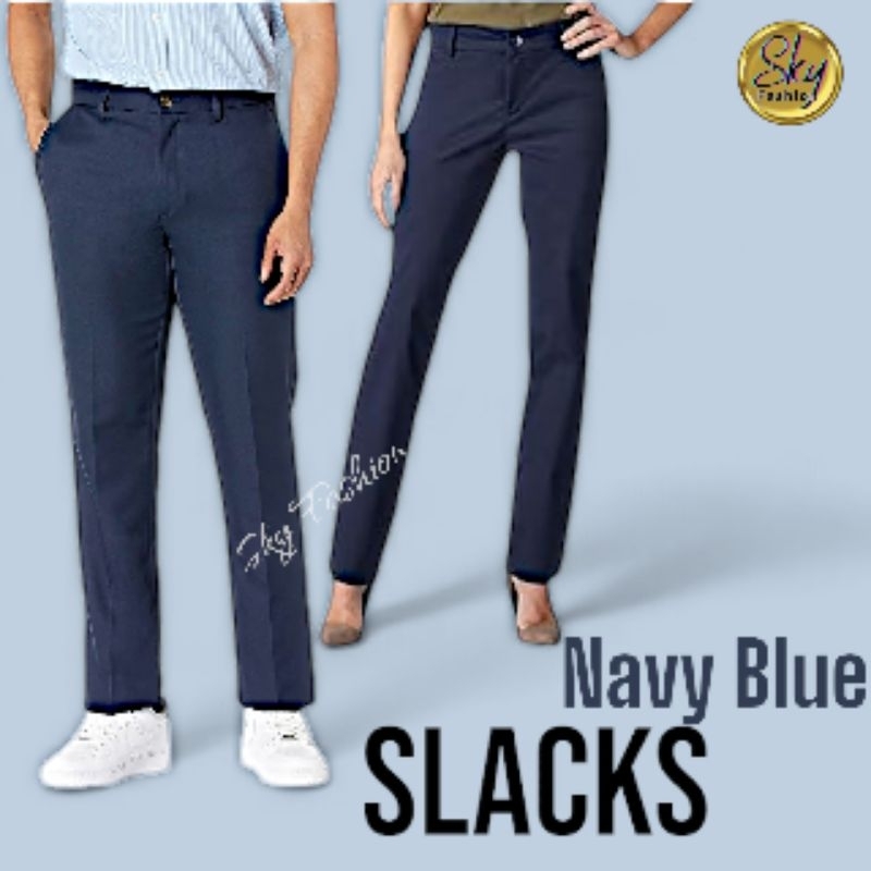 Slacks Navy Blue Straight Cut | Shopee Philippines
