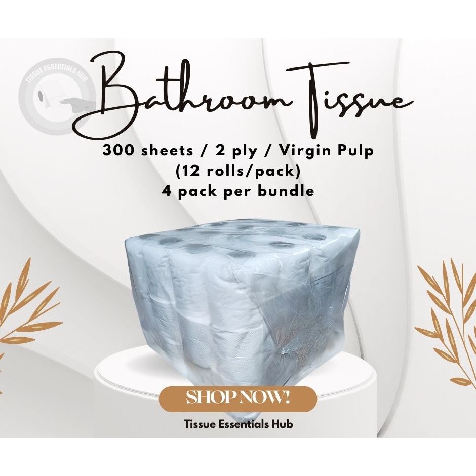 [1 Bundle - 48 Rolls] Bathroom Tissue Roll Virgin Pulp 2 ply [Packed by ...