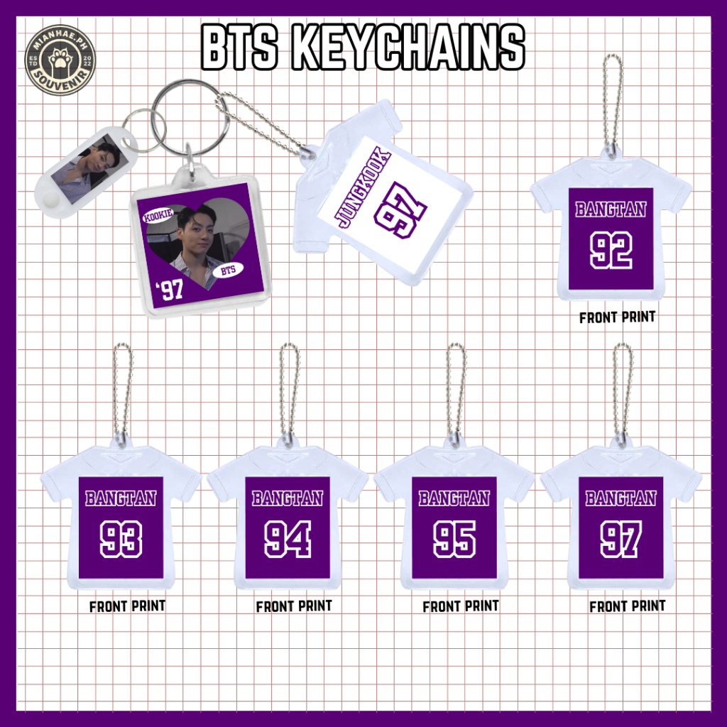 BTS BANGTAN KEYCHAINS KEYRINGS SET (3 IN 1) WITH FREEBIES | Shopee ...