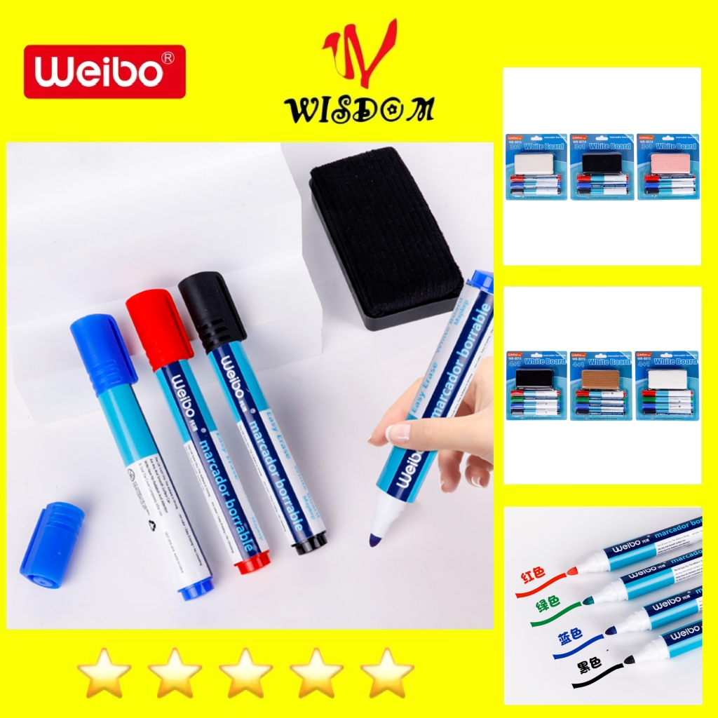 WISDOM WEIBO WHITE BOARD MARKER/ERASER | Shopee Philippines