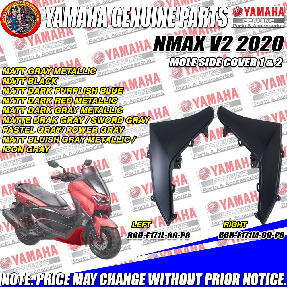 NMAX V2 2020 MOLE SIDE COVER 1 & 2 (YGP) (GENUINE: LEFT- B6H-F171L-00 ...